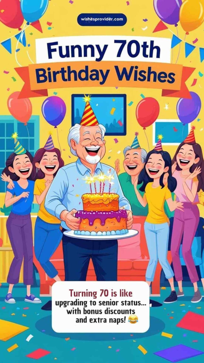 200+ Creative & Funny 70th Birthday Wishes - Wishesprovider