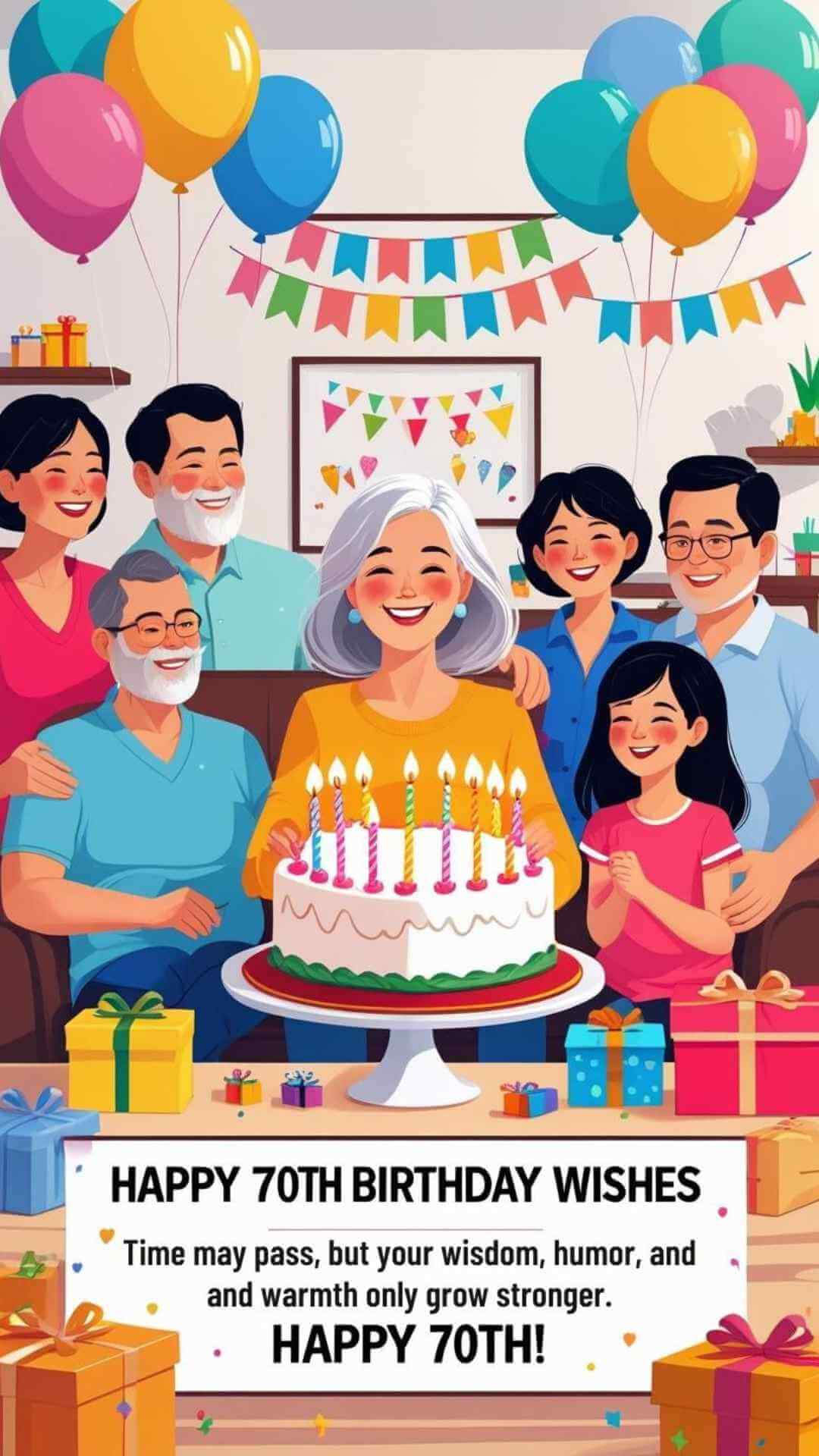 200+ Creative & Funny 70th Birthday Wishes - Wishesprovider