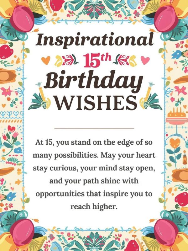 200+ Sweet & Funny 15th Birthday Wishes - Wishesprovider